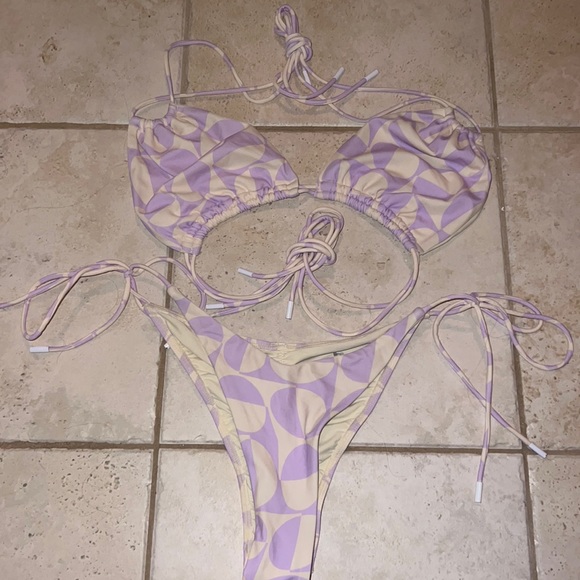 Blackbough | Swim | Blackbough Womens Size M String Bikini Purple Beige ...